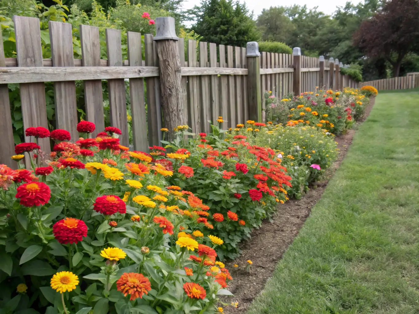 10 Creative Zinnia Garden Along Fence Ideas for a Cozy Yard